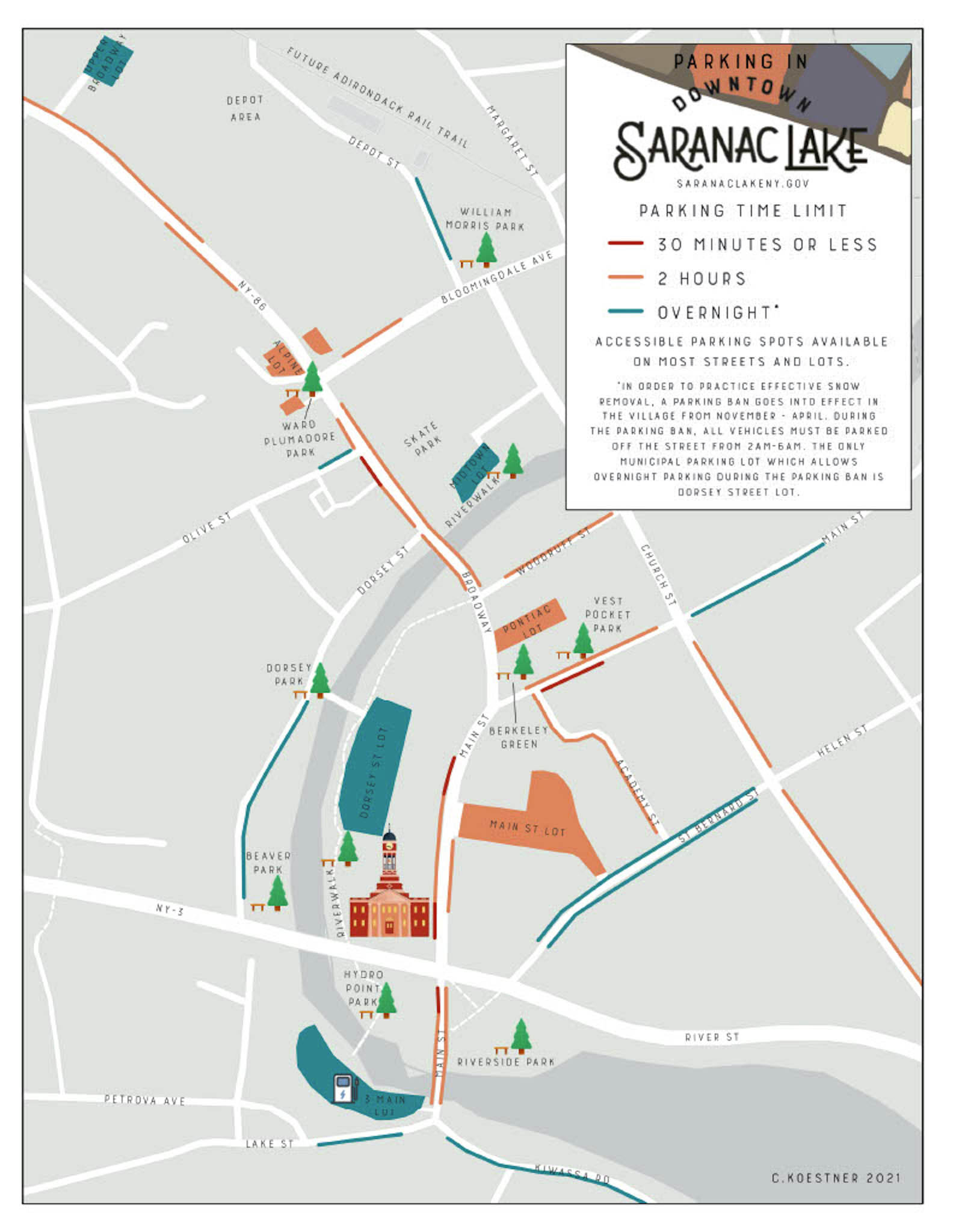 New Saranac Lake parking map | News, Sports, Jobs - Adirondack Daily ...